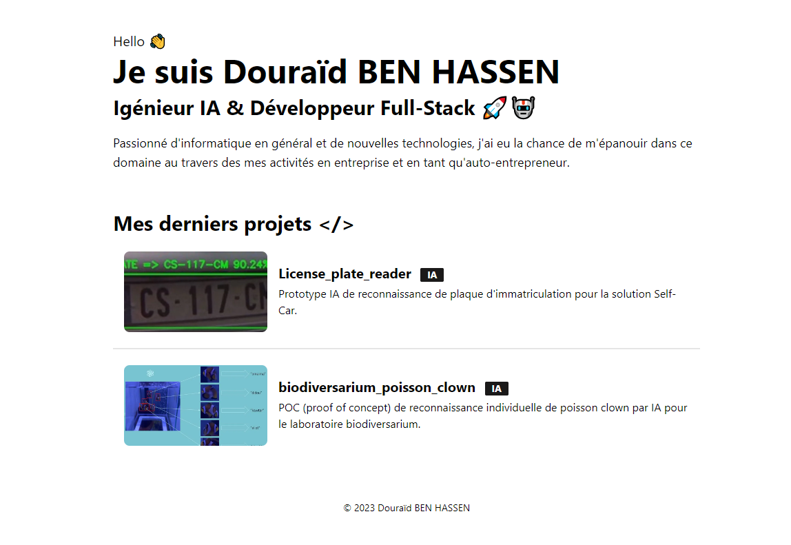 Portfolio | Douraïd BEN HASSEN